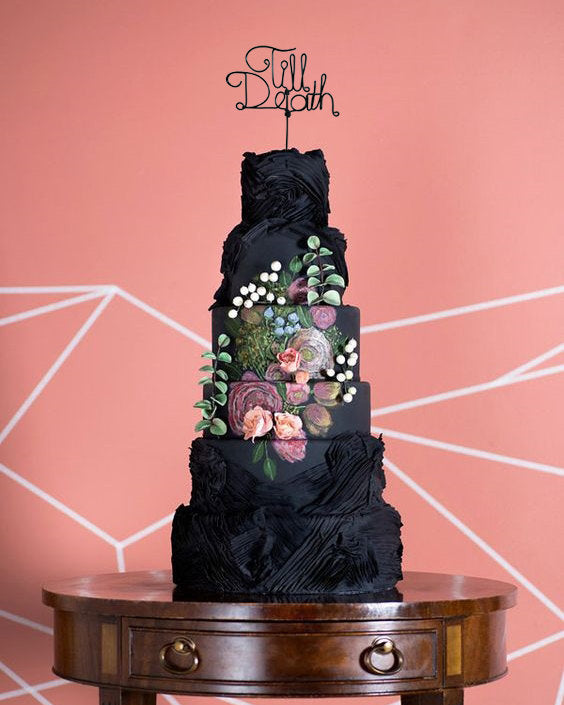Till Death Gothic Cake Topper – Le Rustic Chic